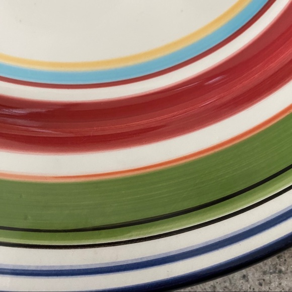 Pottery Barn | Dining | Pottery Barn Espadrille Stripe 25 Dinner Plate ...
